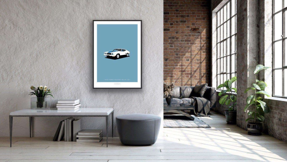Ford Falcon XB GT 351 1975 Classic Car Poster | White – The Galaxie ...